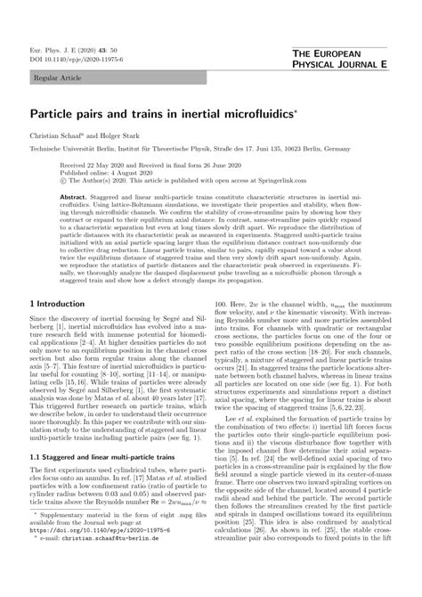 pdf particle pairs and trains in inertial microfluidics