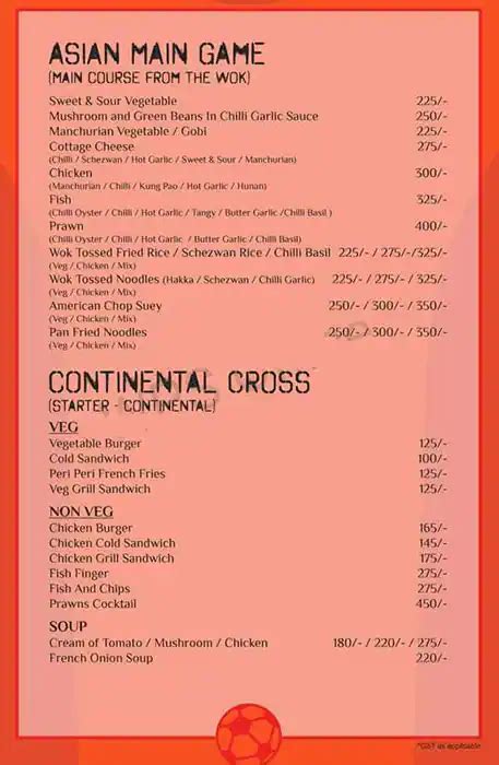 Menu Of The Golden Boot Dum Dum Kolkata