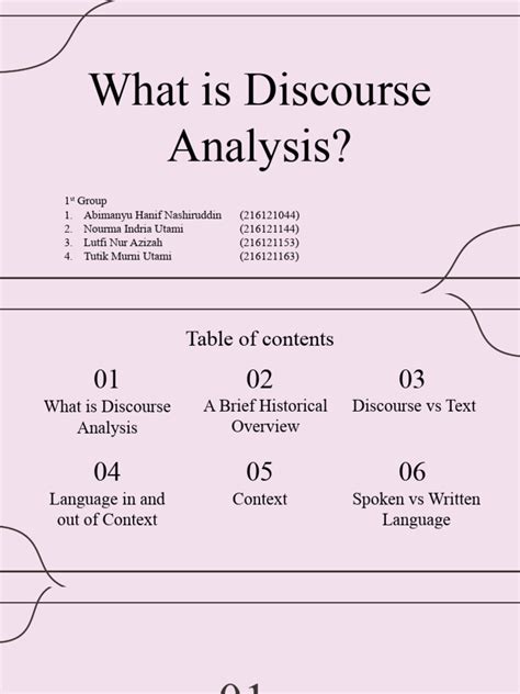 what is discourse analysis 1st group 1 pdf discourse communication