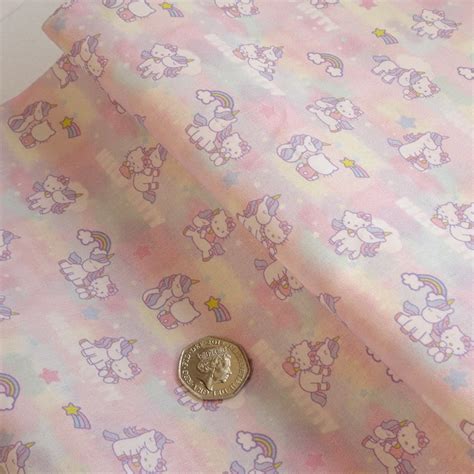 Fabric 100 Cotton Hello Kitty Cat Candy Floss 147cm 58 Wide