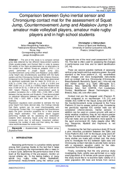 Pdf Comparison Between Gyko Inertial Sensor And Chronojump Contact Mat For The Assessment Of