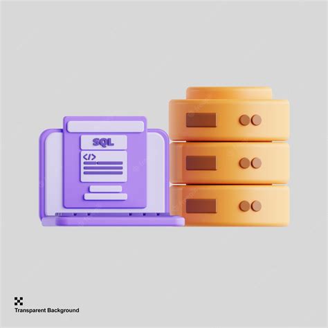 Premium Psd Sql Server 3d Render Illustration