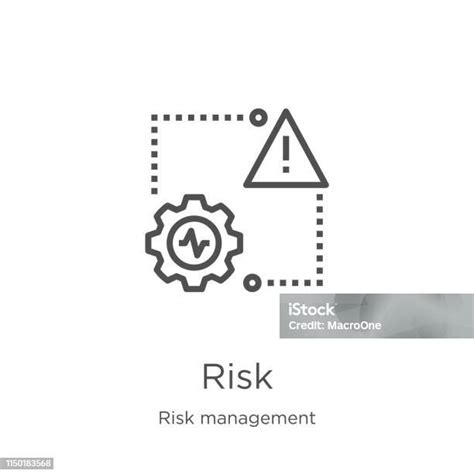 風險管理集合中的風險圖示向量細線風險大綱圖示向量插圖概述 細線風險圖示 用於網站設計和移動 應用程式開發向量圖形及更多交通圖片 Istock