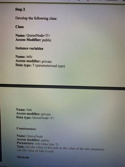 solved step 2 develop the following class class name