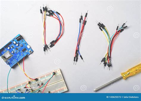 Electronic Components For Robotics And Microcontrollers Diy Stem Education Stock Image Image