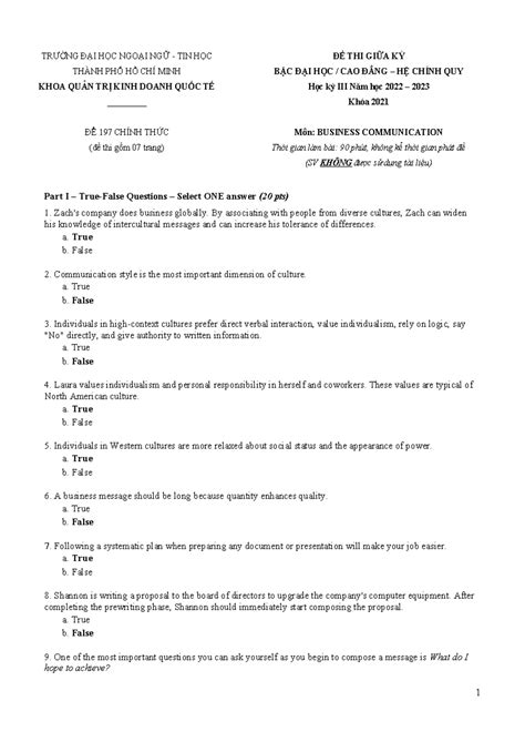 Midterm 197 Tài Liệu Gtkd TrƯỜng ĐẠi HỌc NgoẠi NgỮ Tin HỌc ThÀnh PhỐ HỒ ChÍ Minh Khoa QuẢn