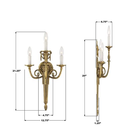 Loxley 3 Light Wall Sconce 215 Inch Tall And 1275 Inch Wide By