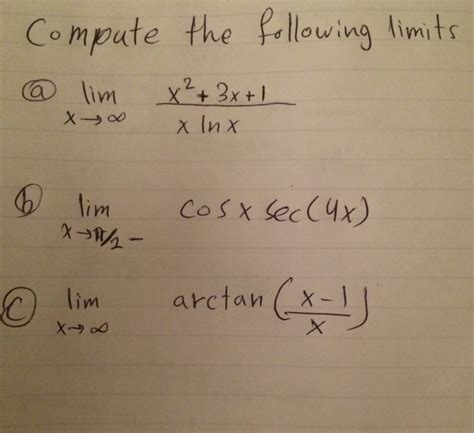 solved compute the following limits a lim x tends to