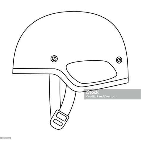 개요 스타일 흰색 배경에 고립 된 육군 헬멧 아이콘 군과 육군 기호 주식 벡터 일러스트 레이 션 벡터에 대한 스톡 벡터 아트 및