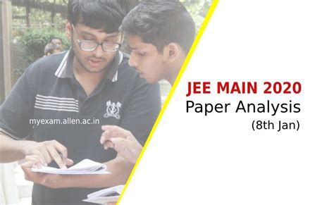JEE Main Paper Analysis Th Jan Archives My Exam EduBlog Of ALLEN Career Institute ALLEN Blog