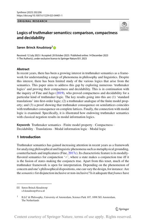 logics of truthmaker semantics comparison compactness and decidability