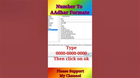 number to aadhar format shorts excel excelshorts exceltips