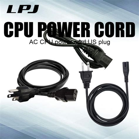 Ac Cpu Power Cord Us Plug Pins For Pc Computer Monitor Rice Cooker Etc Uh Pv Shopee