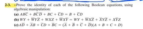 Solved 3 Prove The Identity Of Each Of The Following