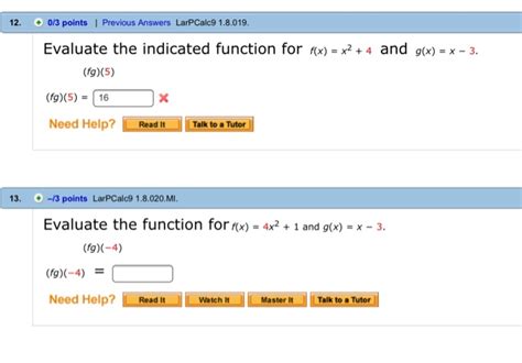 Solved Evaluate The Indicated Function For Fx X2 4