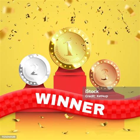 우승자 배경입니다 스포트 라이트와 색종이 연단입니다 1위에 대한 스톡 벡터 아트 및 기타 이미지 1위 개념 경기 스포츠 Istock