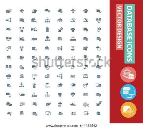 Database Icon Setclean Vector Stock Vector Royalty Free 644462542