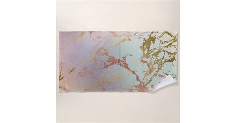 Elegant Marble Beige Mint Sage Green Rose Gold Beach Towel Zazzle
