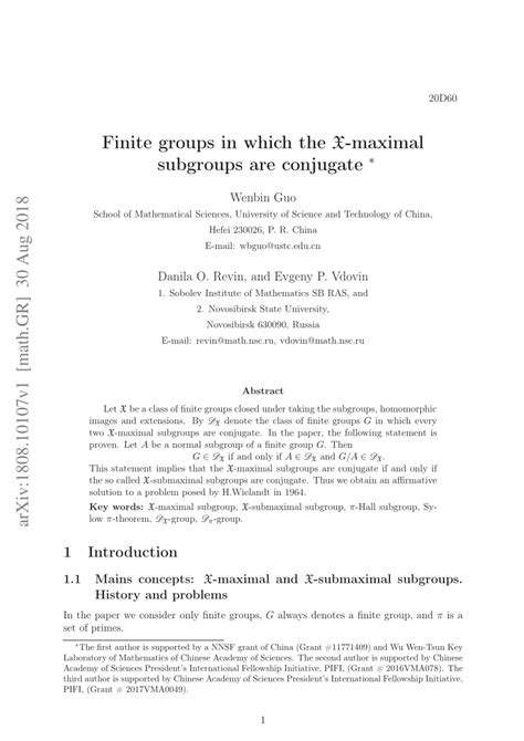 pdf finite groups in which the mathfrak{x} maximal subgroups are