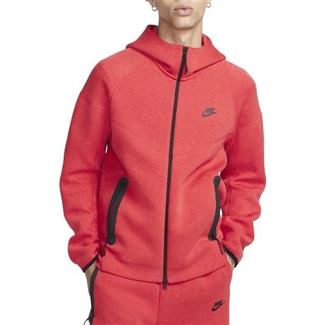 Mens Nike Sportswear Tech Fleece Redblack Windrunner Full Zip Hoodie