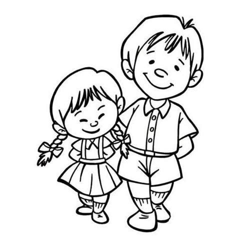 姐弟关系简笔画 天马图吧