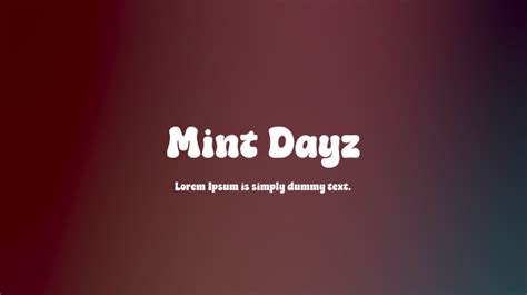 Mint Dayz Font Download Free For Desktop And Webfont
