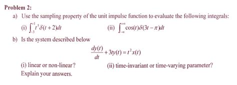 Solved Problem A Use The Sampling Property Of The Unit Chegg