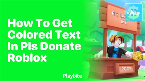 How To Get Colored Text In PLS DONATE Roblox Playbite