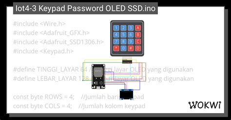 Iot Keypad Password OLED SSD Ino Wokwi ESP STM Arduino Simulator