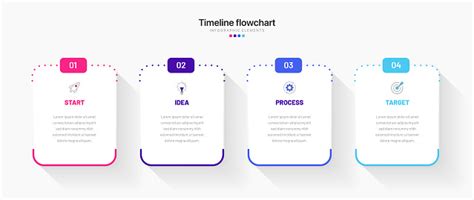 옵션 또는 단계가 포함된 타임라인 인포그래픽 디자인 비즈니스 개념에 대한 인포 그래픽 프리젠 테이션 워크 플로우 레이아웃 배너 프로세스 다이어그램 순서도 정보 그래프 연례