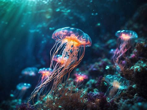 바다 수중 해파리