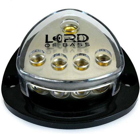 Lord Of Bass Power Distribution Block 1 Input 024 Gauge And 4 Output 4810 Gauge Auto Car Audio
