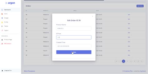 Django Graphs And Charts Argon Dashboard