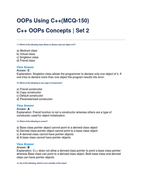 C Mcq Part 3 Pdf Class Computer Programming C