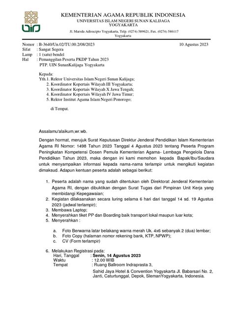 Pemanggilan Peserta Pkdp 2023 Pdf