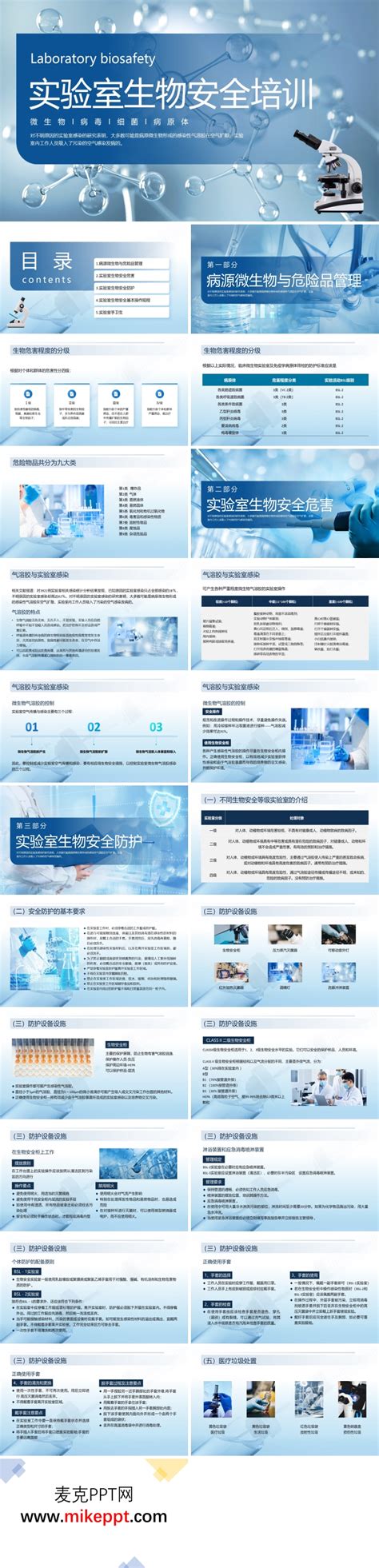 实验室生物安全培训PPT课件免费下载 麦克PPT网