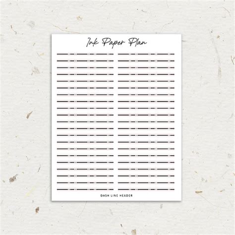 Dash Foiled Header Ink Paper Plan