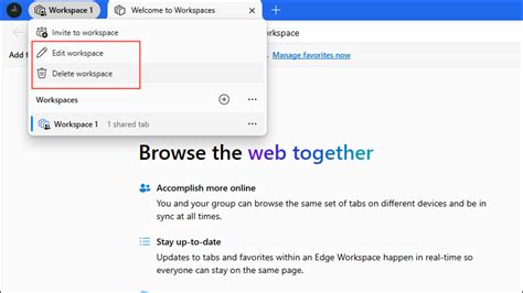 How To Setup And Use Microsoft Edge Workspaces