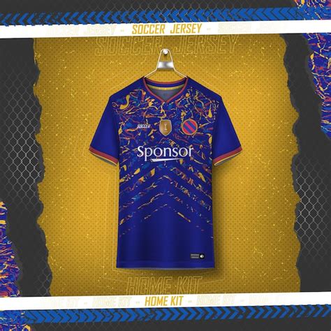 승화 스포츠 티셔츠 디자인을 위한 축구 저지 디자인 프리미엄 벡터