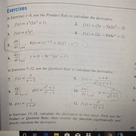 solved exercises in exercises 1 6 use the product rule to