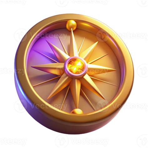 Stunning Artistic Golden Compass 3d Render 4k 56554696 Png