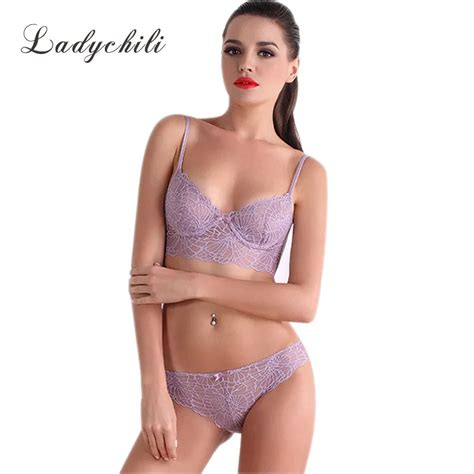 Women Luxury Ultra Thin Women Bra And Panty Set Sexy Temptation Lace