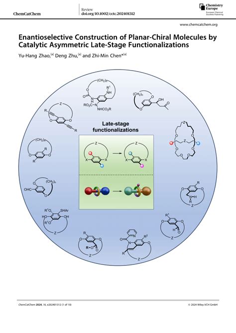 Enantioselective Construction Of Planar‐chiral Molecules By Catalytic Asymmetric Late‐stage