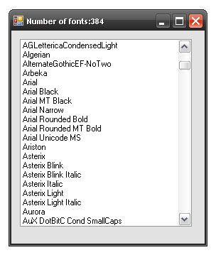 Getting Windows Installed Fonts Using NET