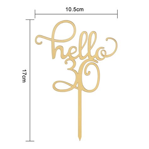 Gold Acrylic Hello 30 Cake Topper – Sprinkie Parties