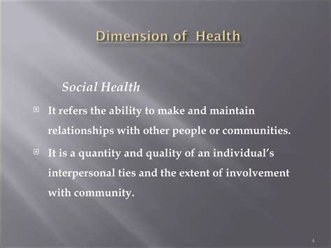 Dimension Of Health Ppt