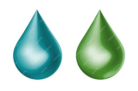 Premium Vector Green Oil Drop 3d Icon Realistic Graphic Isolated Water Droplet Element In
