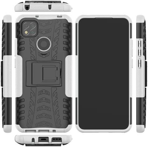 Xiaomi Redmi 9C Robuust Hybride Hoesje Wit GSMpunt Nl