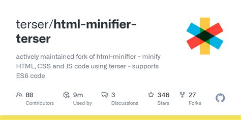 Github Terserhtml Minifier Terser Actively Maintained Fork Of Html