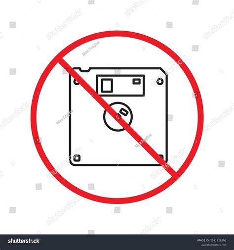 Forbidden Floppy Disk Icon No Floppy Stock Vector Royalty Free 2391118203 Shutterstock